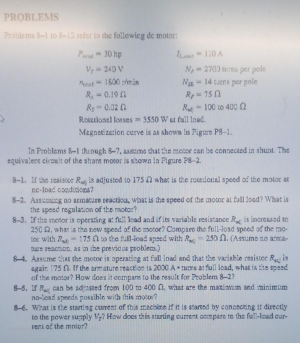 Solved PROBLEMS Problems 8-1 to 8-12 refer to the followirg | Chegg.com