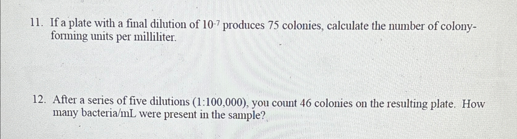 Solved Microbiologists prefer plates with to Colonies.The | Chegg.com