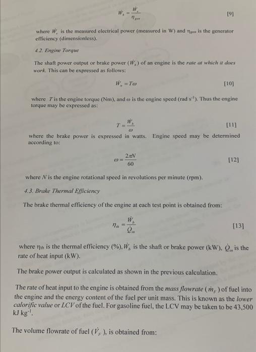 Solved 2.4. Brake and Indicated Power Not all of the | Chegg.com