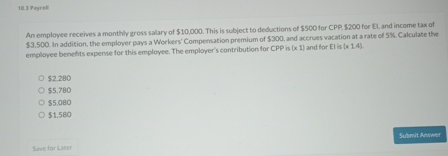 Solved 10.3 Payroll\\nAn employee receives a monthly gross | Chegg.com Solved 10.3 Payroll\\nAn employee receives a monthly gross | Chegg.com