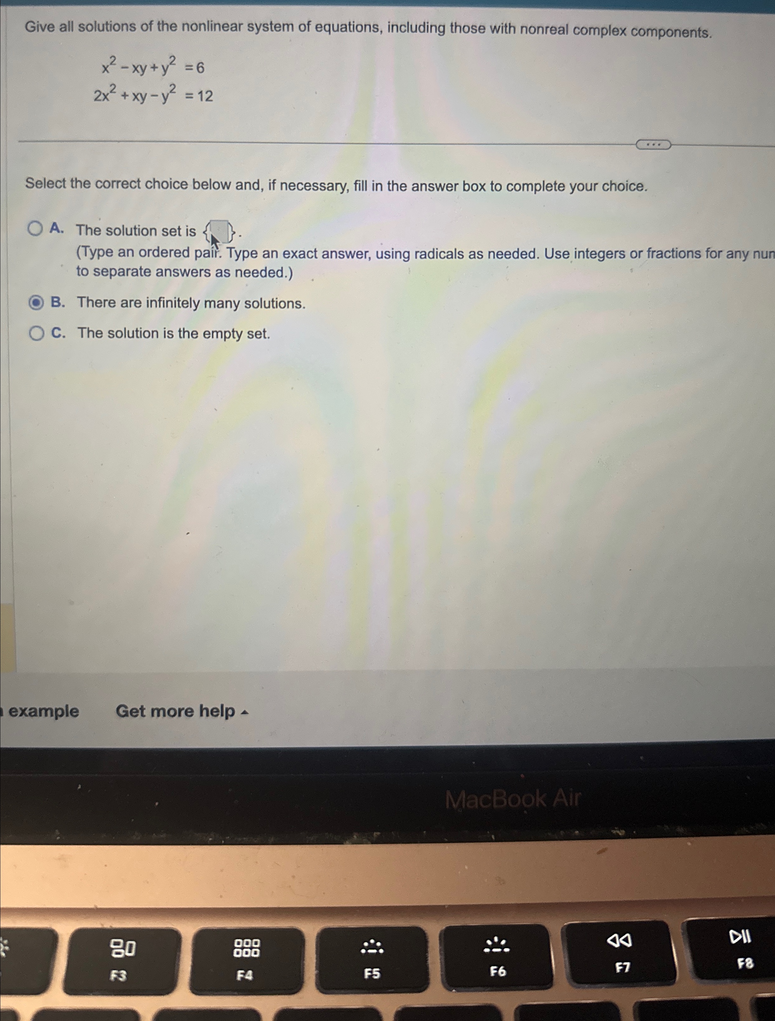 Solved Give all solutions of the nonlinear system of | Chegg.com
