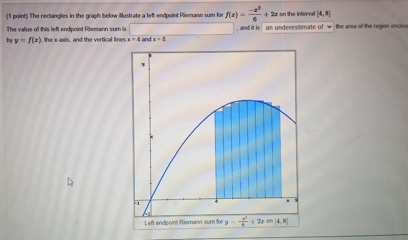 Solved (1 point) The rectangles in the graph below | Chegg.com
