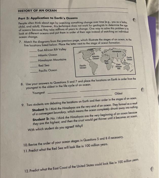 Solved Part 3: Application to Earth's Oceans People often | Chegg.com