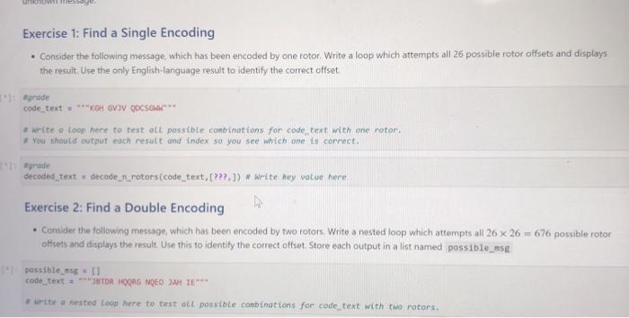 Exercise 1: Find a Single Encoding . Consider the | Chegg.com