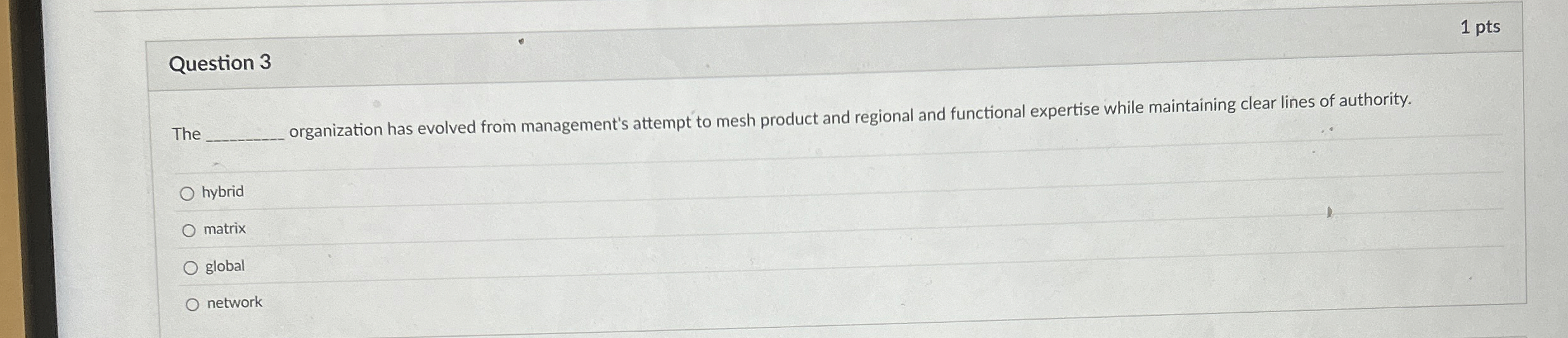 Solved Question 3Theorganization has evolved from | Chegg.com