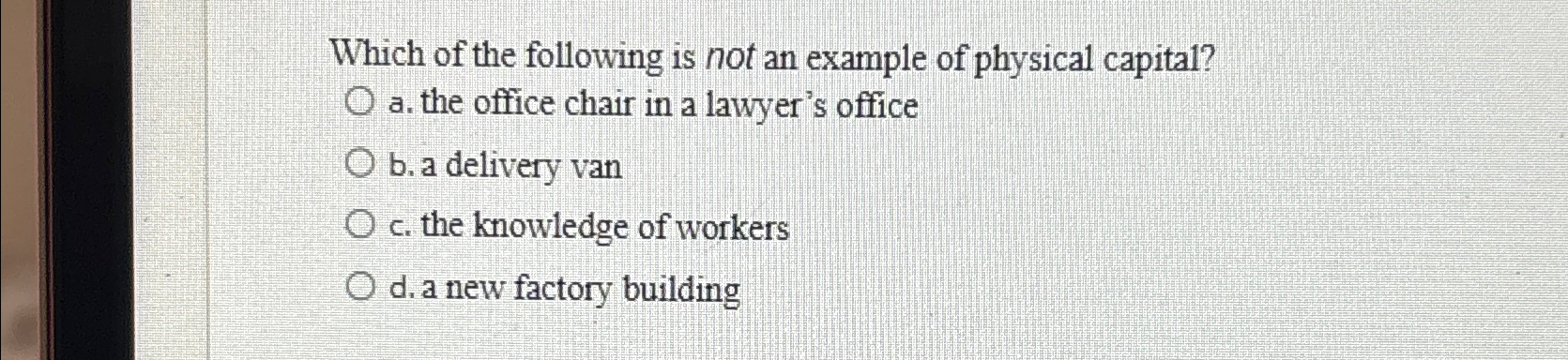 Solved Which of the following is not an example of physical | Chegg.com