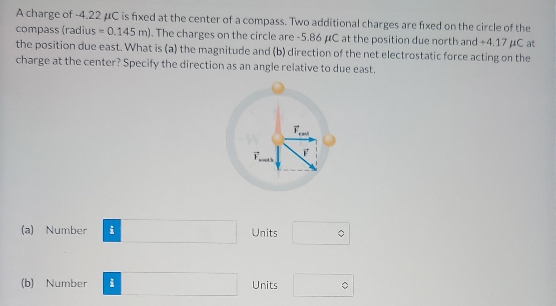 Solved A charge of −4.22μC is fixed at the center of a | Chegg.com