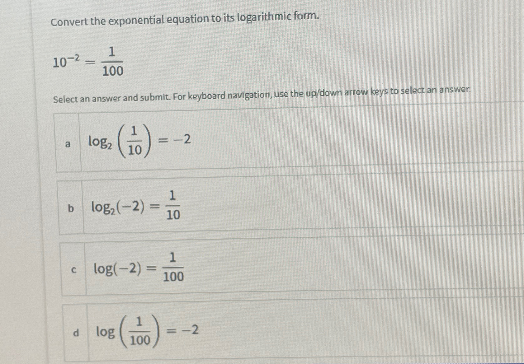 Solved Convert the exponential equation to its logarithmic | Chegg.com