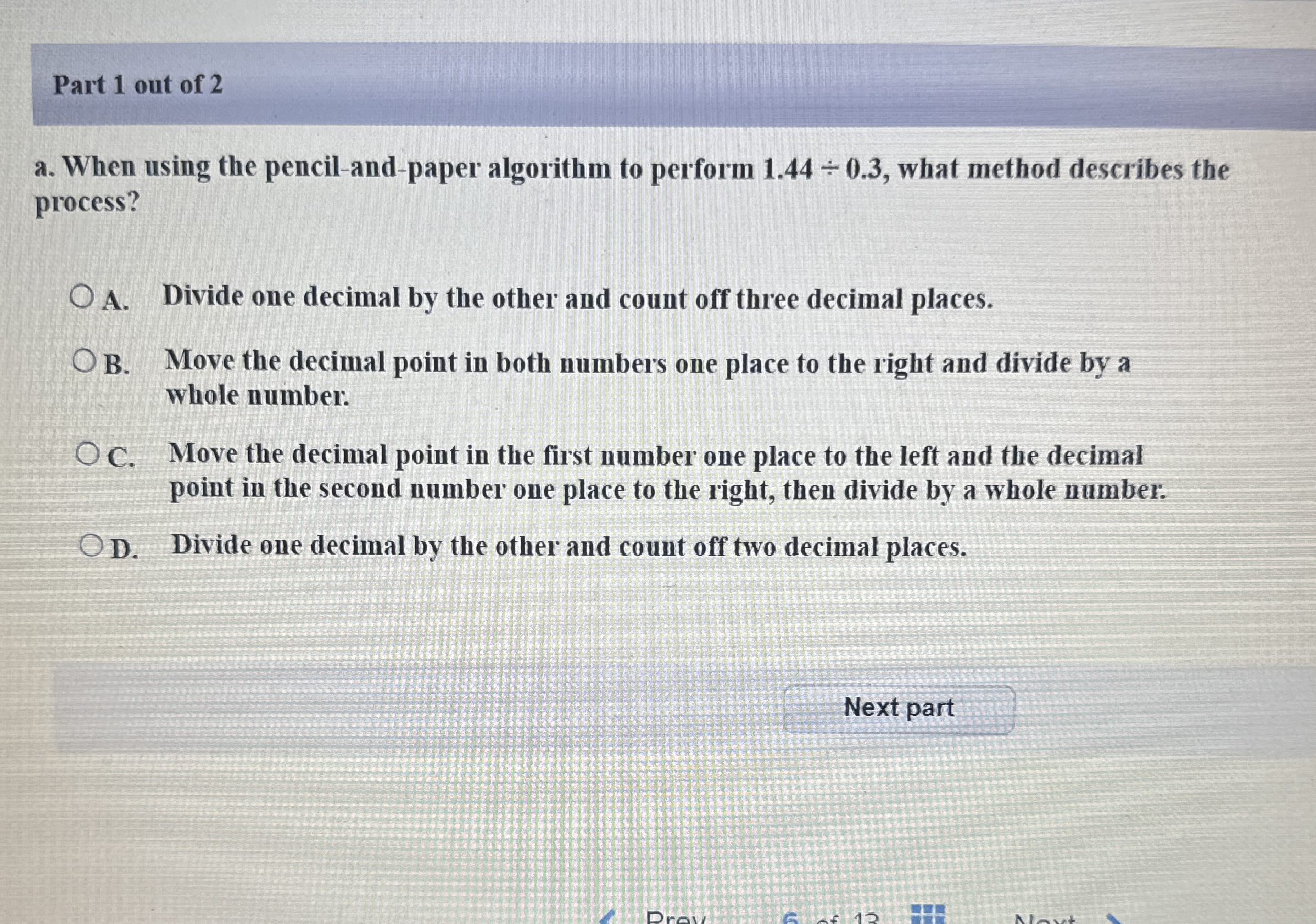 Solved Part 1 ﻿out of 2a. ﻿When using the pencil-and-paper | Chegg.com