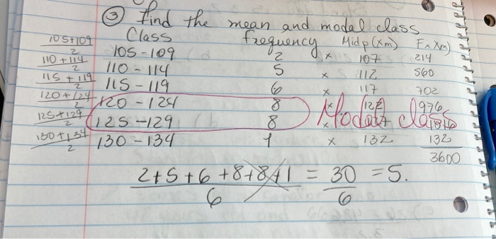 Solved 10 S1109 mean and modal class frequency Midp (m) Fr | Chegg.com