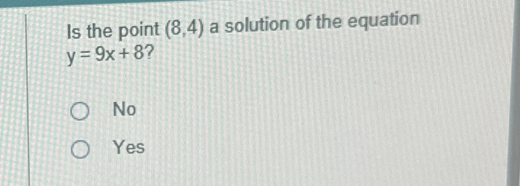 Solved Is the point (8,4) ﻿a solution of the | Chegg.com