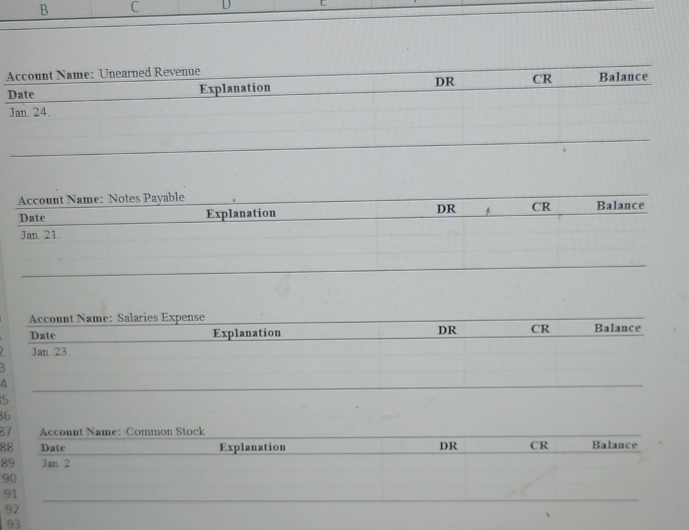Solved Account Name: Unearned Revenue Date Explanation DR CR | Chegg.com