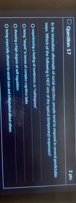 Solved Question 172 ﻿ptsIn the immediate aftermath of social | Chegg.com