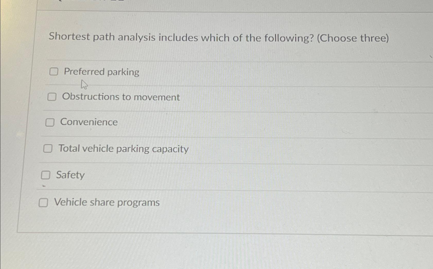 Solved Shortest path analysis includes which of the | Chegg.com
