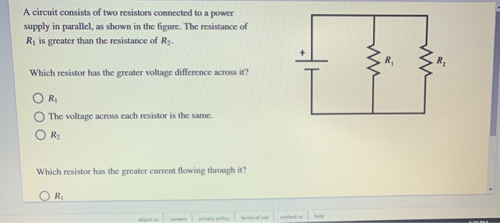 Solved A circuit consists of two resistors connected to a | Chegg.com