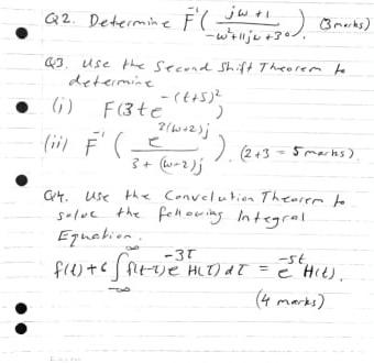 Solved F(3te (t+5)? ) (2 +3 Q3. use the Second Shift Theorem | Chegg.com