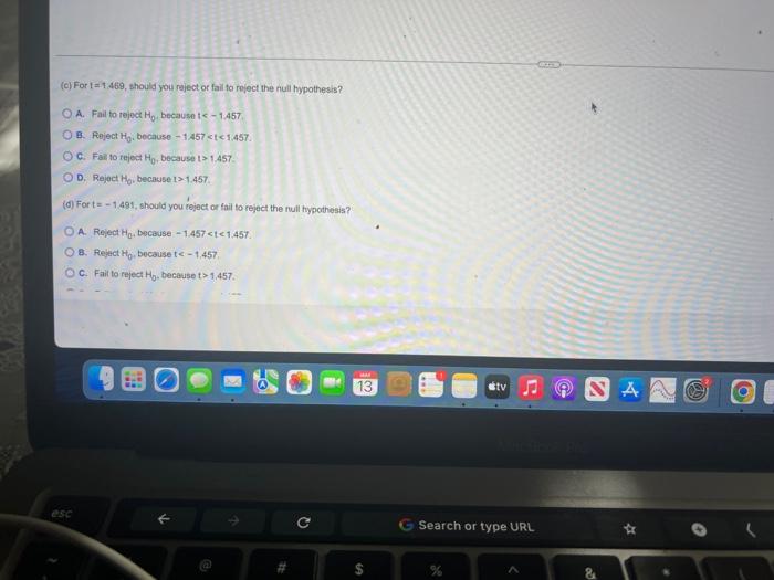the nullpothesis Explain 805 pothesis Next 10 O tv 13 | Chegg.com
