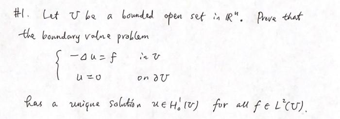 Solved #1. Let u be a bounded open set in 1R". Prove that | Chegg.com