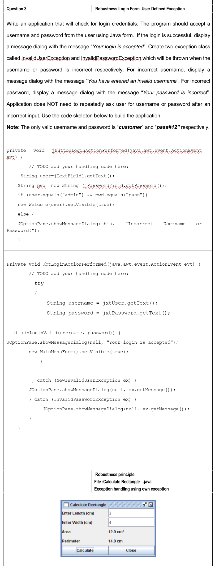 Solved Write an application that will check for login | Chegg.com
