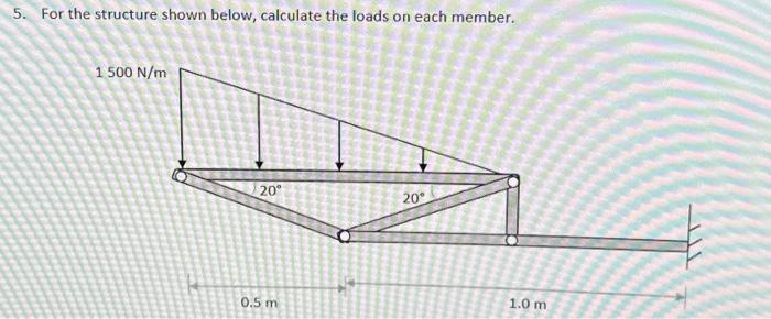 Solved 5. For the structure shown below, calculate the loads | Chegg.com