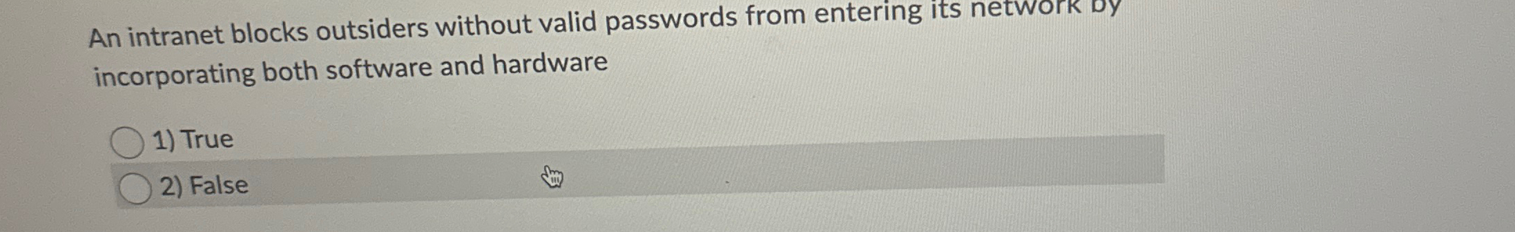 Solved An intranet blocks outsiders without valid passwords | Chegg.com