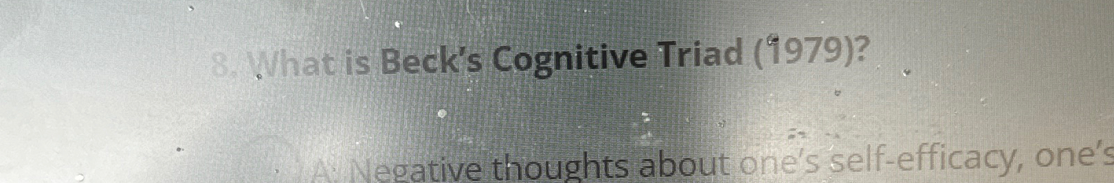 Solved What is Beck's Cognitive Triad (1979)? | Chegg.com