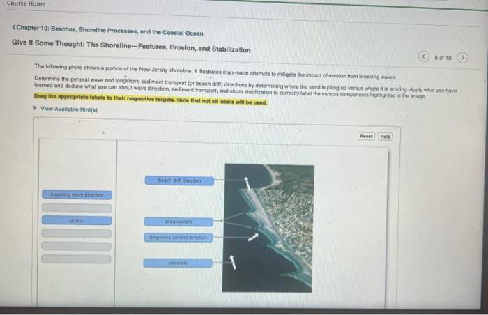 Dotemine the peneral wave and longhhore sedimect | Chegg.com