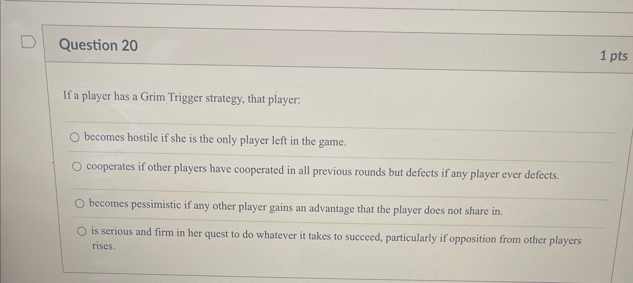 Solved Question 201 ﻿ptsIf a player has a Grim Trigger | Chegg.com