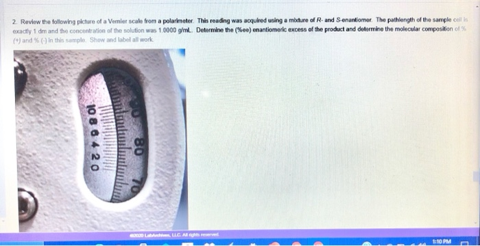 Solved 2. Review the following picture of a Vernier scale | Chegg.com