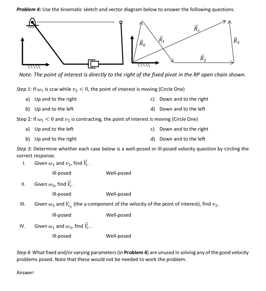 Solved Problem 4: Use the kinematic sketch and vector | Chegg.com