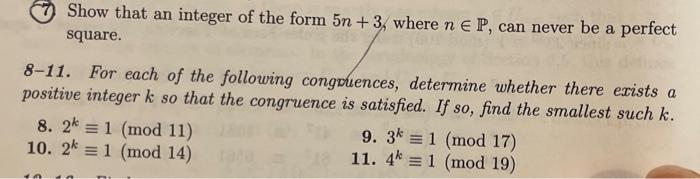 Solved 7. Show that an integer of the form 5n+3, where n∈P, | Chegg.com