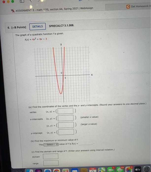 Solved Get Homework W ASSIGNMENT 3 - math 1015, section AA, | Chegg.com