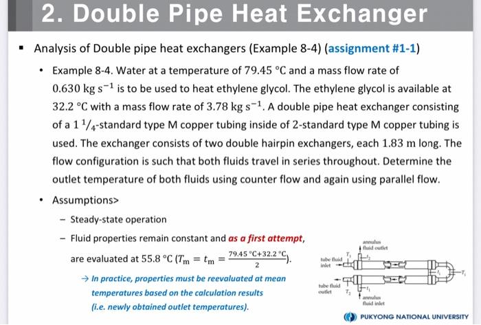 Analysis of Double pipe heat exchangers (Example 8-4) | Chegg.com