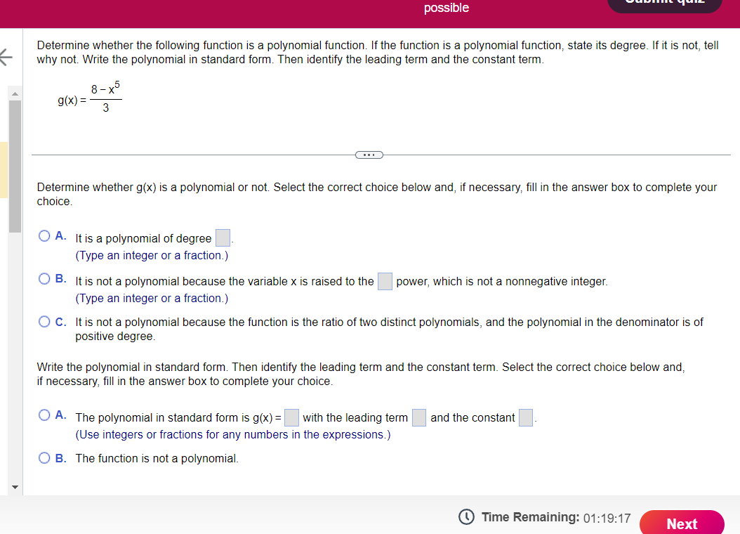 Solved Determine whether the following function is a | Chegg.com