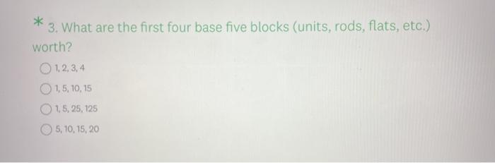 * 3. What are the first four base five blocks (units, | Chegg.com