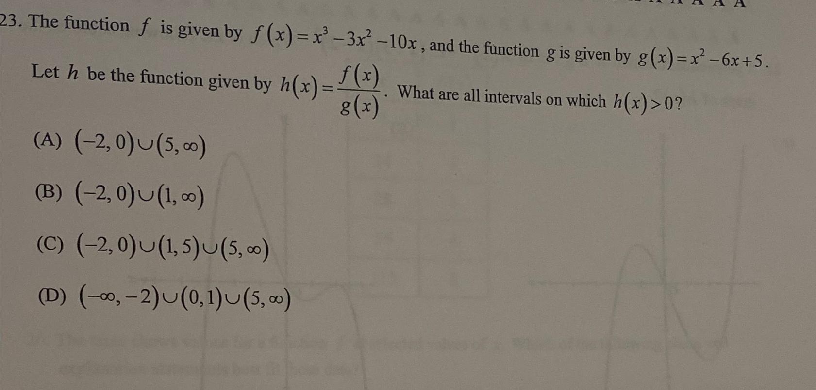 Solved The function f ﻿is given by f(x)=x3-3x2-10x, ﻿and the | Chegg.com