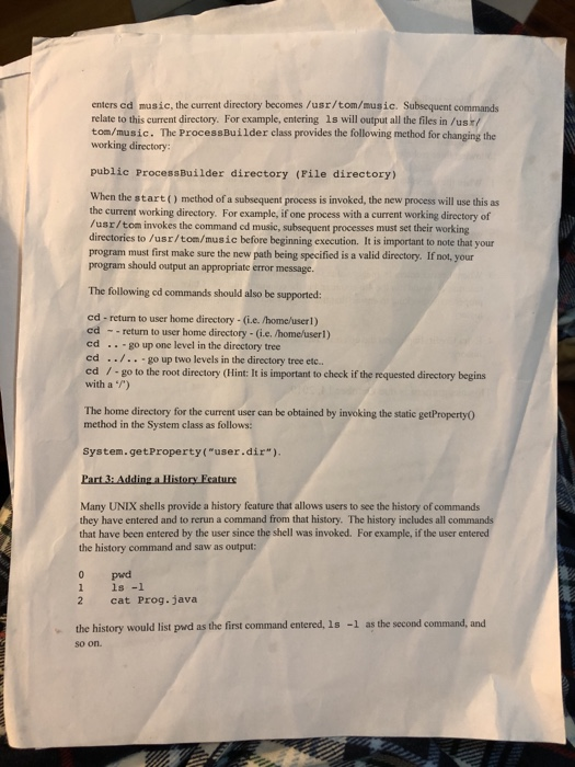 Creating a Shell Interface Using Jaya Th i ect | Chegg.com