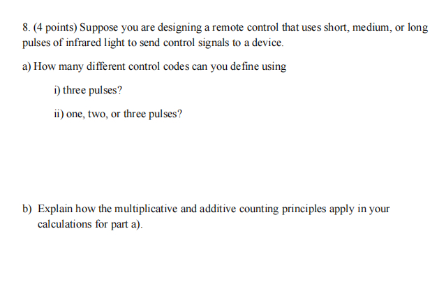 Solved (4 ﻿points) ﻿Suppose you are designing a remote | Chegg.com