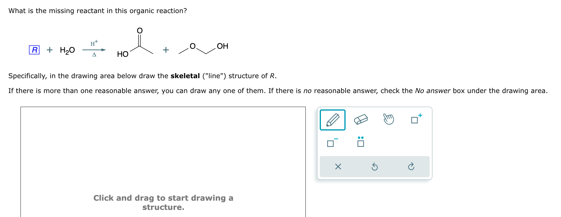Solved What is the missing reactant in this organic | Chegg.com