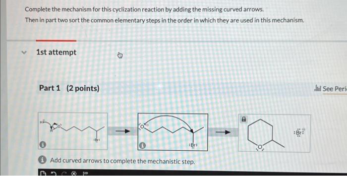 Complete the mechanism for this cyclization reaction | Chegg.com