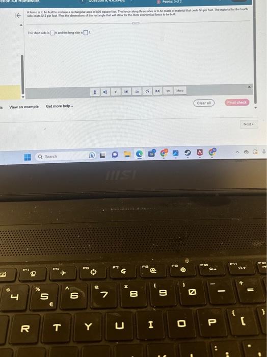 Solved is N 4.6 Homework $ K- A fence is to be built to | Chegg.com
