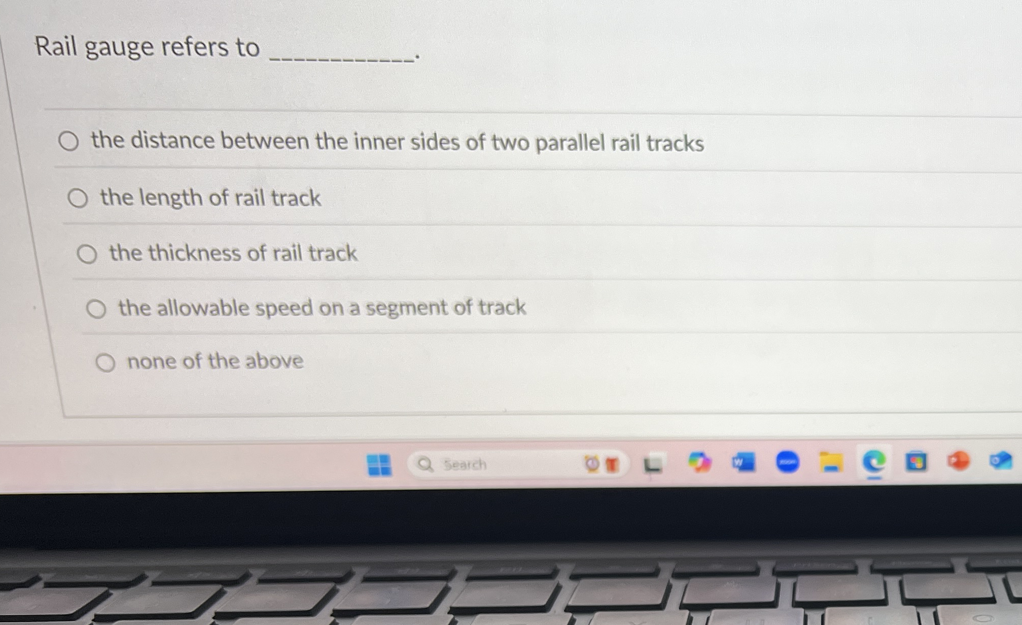 Solved Rail gauge refers to the distance between the inner | Chegg.com
