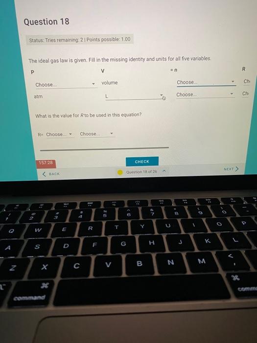 Solved Question 18 Status: Tries remaining: 21 Points | Chegg.com