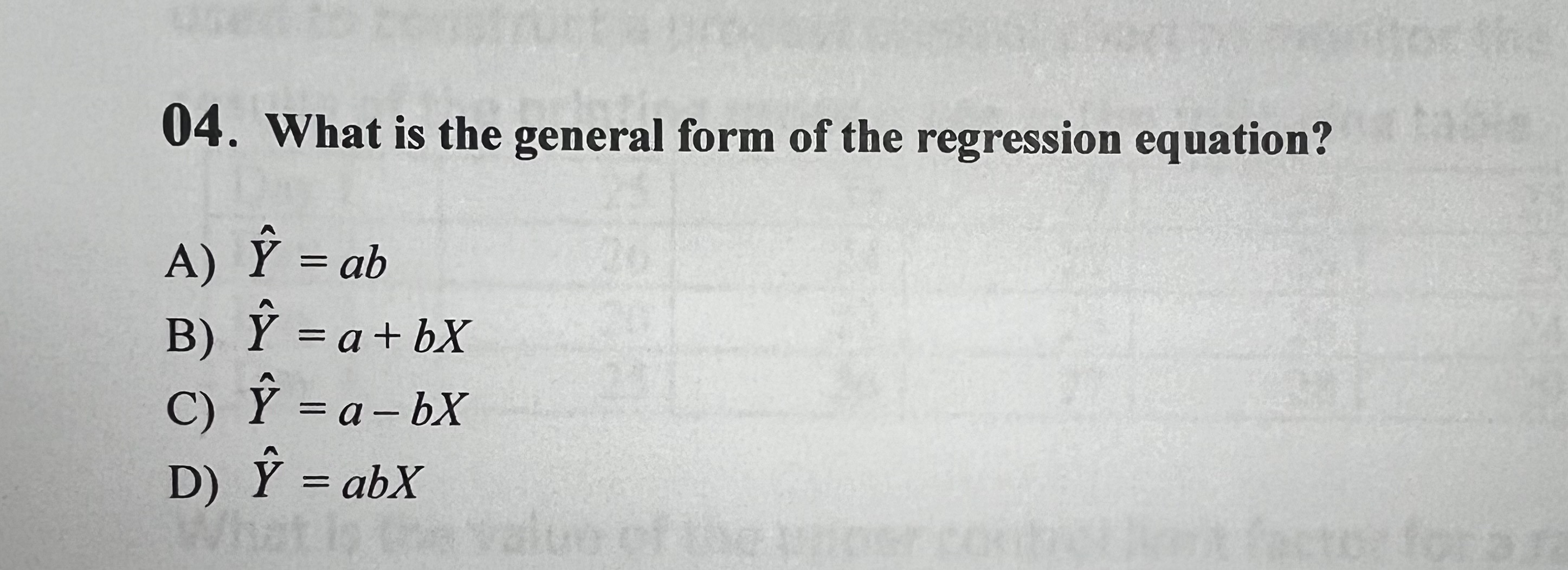Solved What is the general form of the regression | Chegg.com