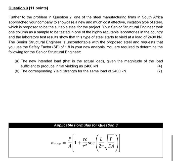 Solved Question 2 [19 points] You are a Structural Engineer | Chegg.com