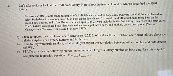 Solved Let's take a closer look at the 1970 draft lottery. | Chegg.com