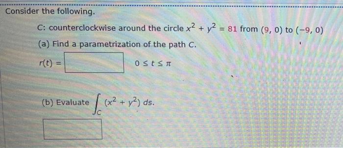 Solved Consider the following. C: counterclockwise around | Chegg.com