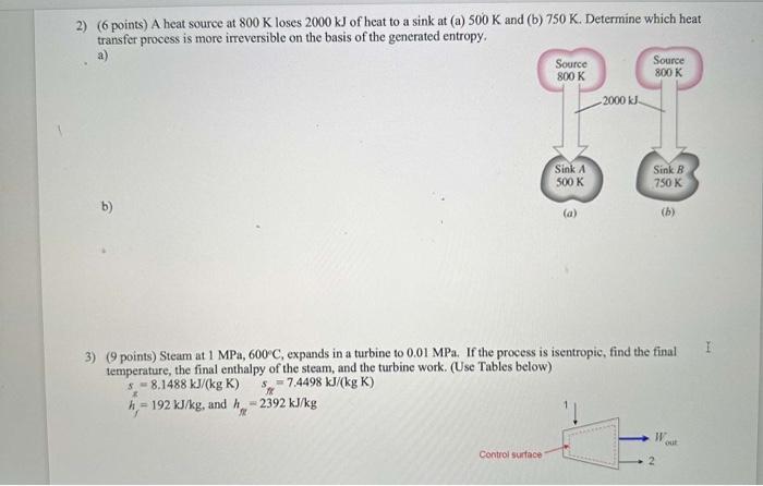 Solved 2) (6 points) A heat source at 800 K loses 2000 kJ of | Chegg.com