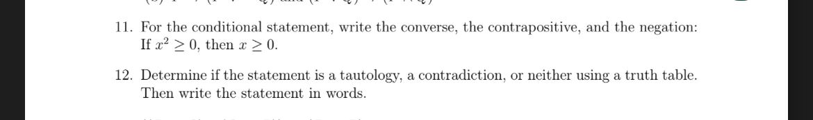 Solved For the conditional statement, write the converse, | Chegg.com