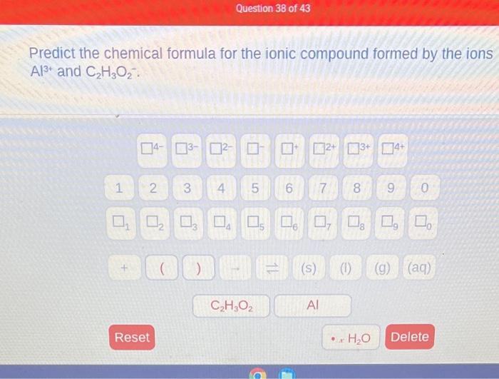 Solved Predict the chemical formula for the ionic compound | Chegg.com